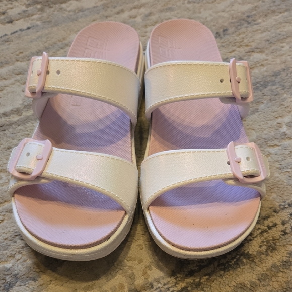 Dansko | Shoes | Dansko Womans Kandi White Pink Slip On Sandals ...